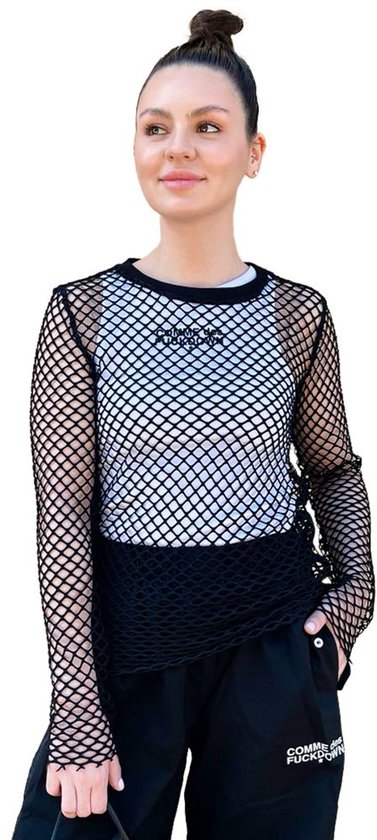Fishnet Long Sleeve Top Black Wo T-Shirts | bol