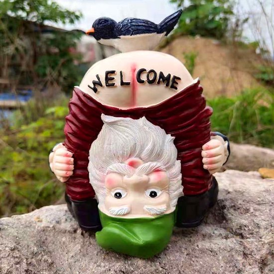 Stoute Kabouter Standbeeld Grappige Cartoon Welkom Dwerg Hars Craft ...