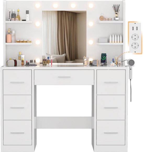 Imperatoris Make-up Tafel met Spiegel en LED Verlichting – Dressing ...