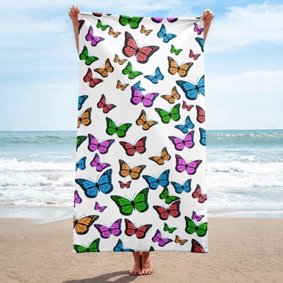 Strandhanddoek "Cute" met vlinders – voor strand en zwembad | bol