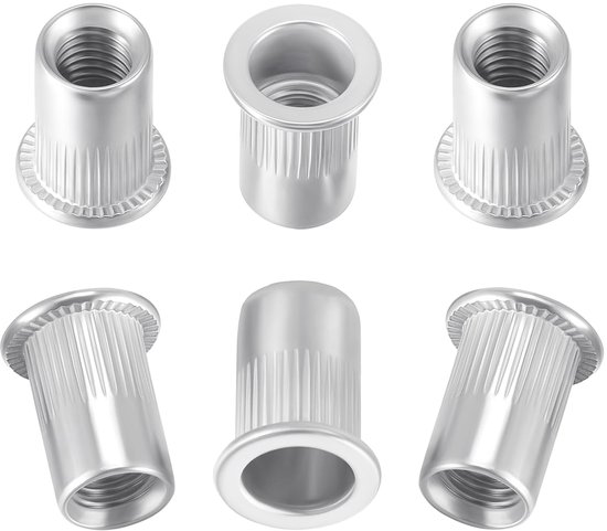 HSEAMALL M6 Stainless Steel Rivets Flat Head Threaded Fastening Rivet Nut, 50pcs | bol