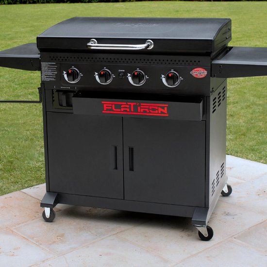 Char-Griller Flat Iron Gas Plancha met 4 Branders en Deksel – Gas ...