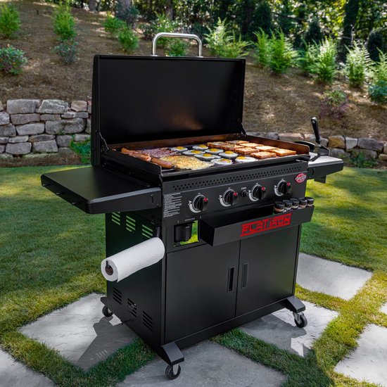 Char-Griller Flat Iron Gas Plancha met 4 Branders en Deksel – Gas ...