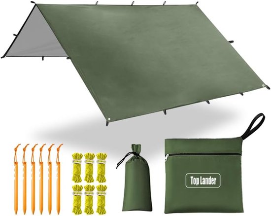 Waterdicht tentzeil - veelzijdig en ultralicht - 3x4m - groen | bol