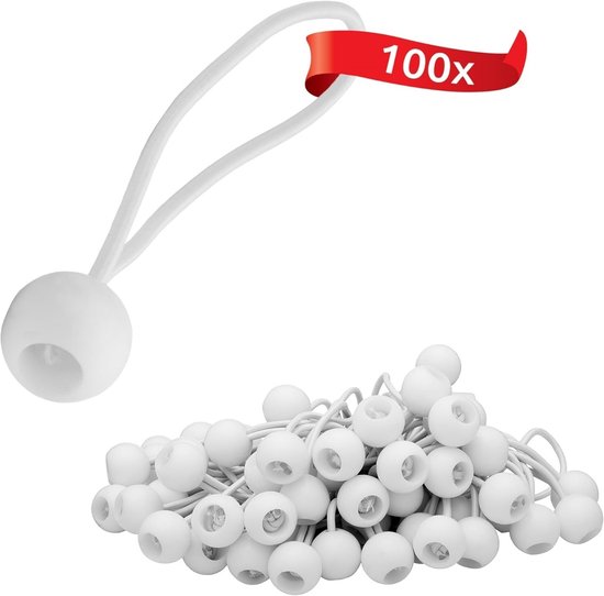 TOVBMUP 100 stuks elastische touwen - Elastische touwen met ballen - 15 ...