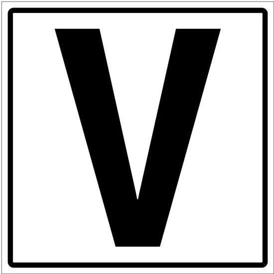 Letter V sticker - 20 x 20 cm | bol