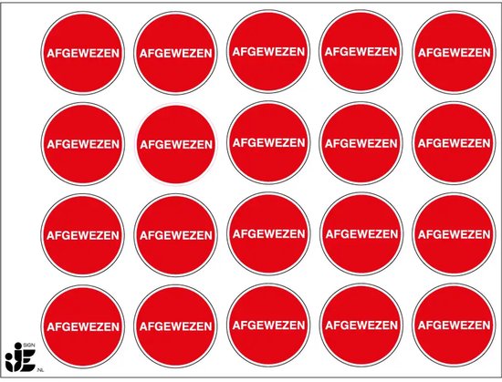 Afgewezen stickers - op vel - 2 cm - 20 stickers per vel | bol
