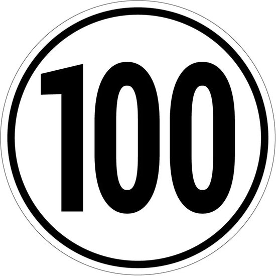 Tempo 100 sticker - 10 cm | bol