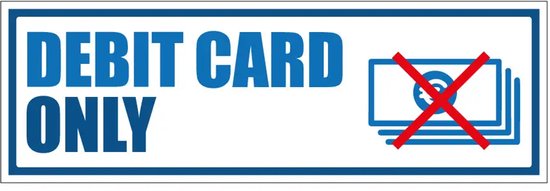 Debit card only sticker - rechthoekig - 30 x 10 cm | bol