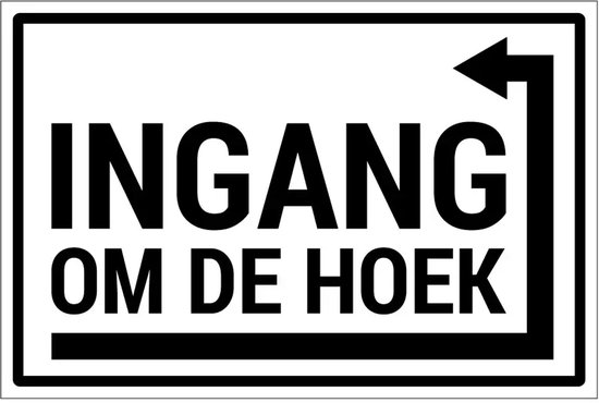 Ingang rechts om de hoek sticker - 18 x 12 cm | bol