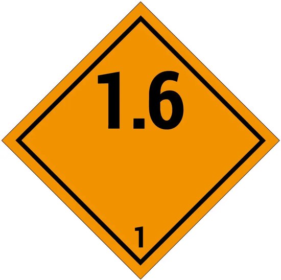 ADR klasse 1.6 explosieve stoffen sticker - 30 x 30 cm | bol
