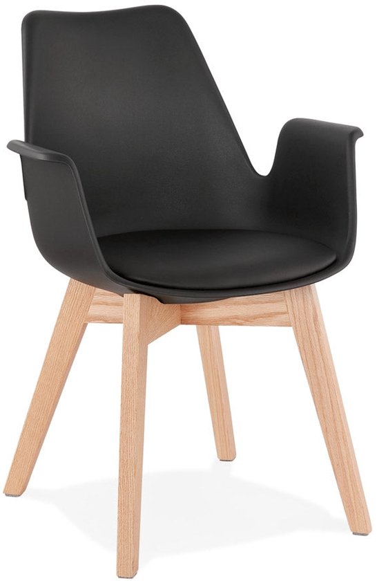Zwarte Scandinavische stoel - Design Zetel - Ergonomisch Comfort | bol
