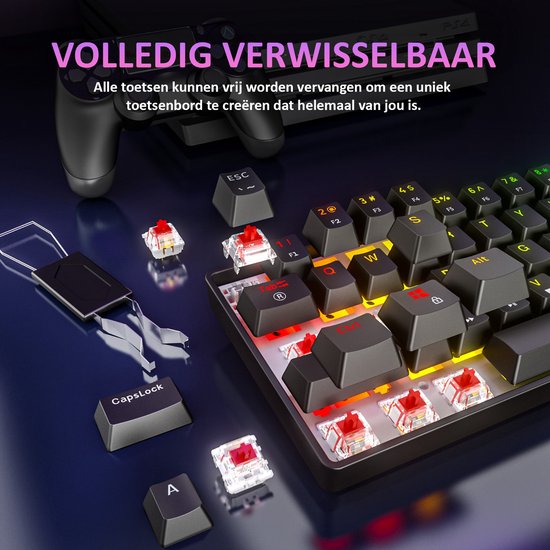 Fifine - GK1 - Mechanisch Toetsenbord - ANSI - 65% - QWERTY - Gaming ...