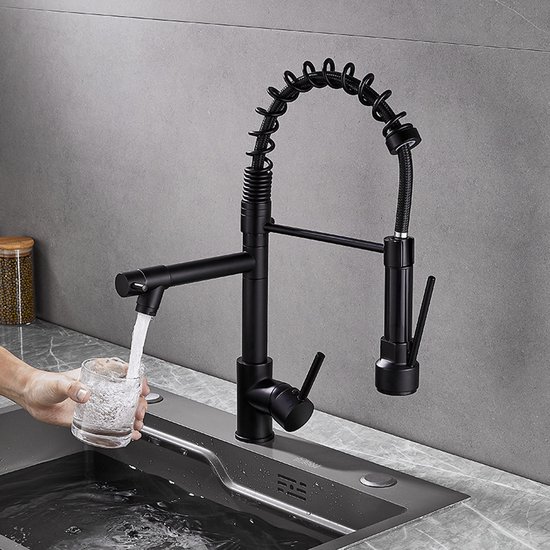 Keukenkraan - Kraan - aanrechtkraan - Keukenkranen - Met uittrekbare douchekop - Met... | bol