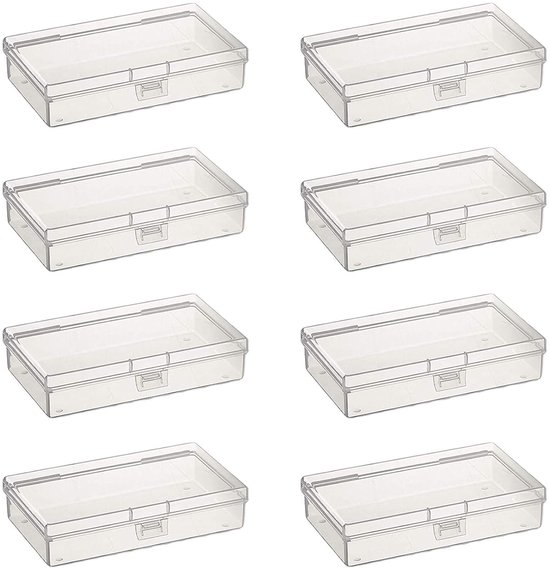 Doorzichtige plastic opbergdozen - veelzijdig - set van 8 - PP ...