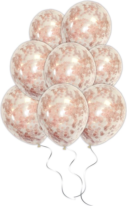 LUQ - Luxe Rose Gouden Confetti Helium Ballonnen - 10 stuks ...