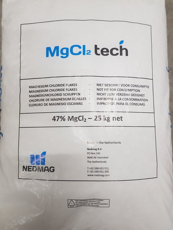Magnesium Chloride Flakes - 25 kilo | bol