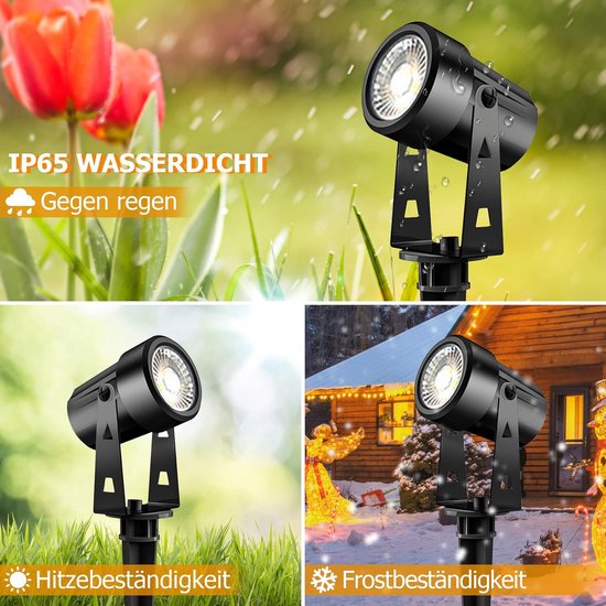 tuin lamp Tuinverlichting 4 in 1 tuinlamp met grondpen, 1200lm 3000K ...