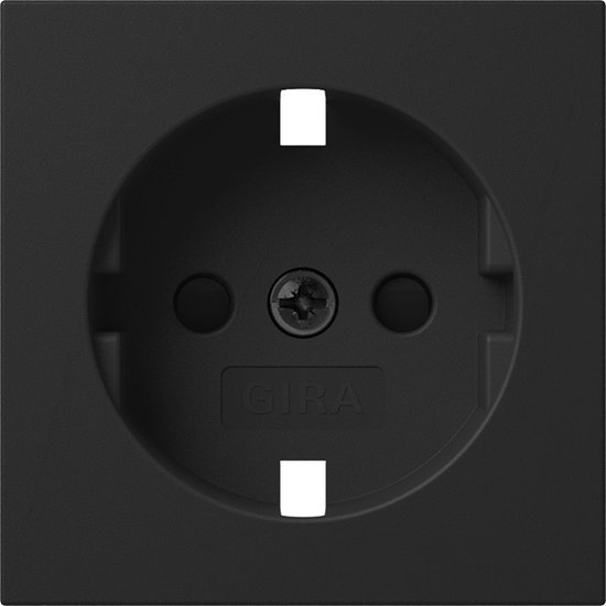 GIRA Systeem 55 Centraalplaat Wandcontactdoos Kinderveilig Mat Zwart ...