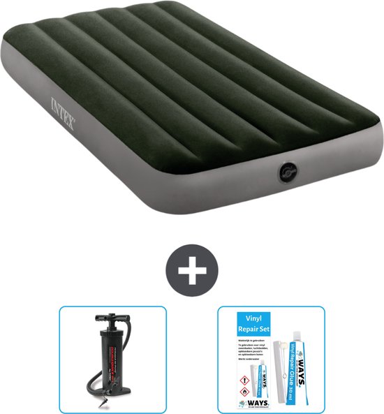 Intex Luchtbed - 1-Persoons - 99 x 191 x 25 cm - Groen - Inclusief Pomp ...