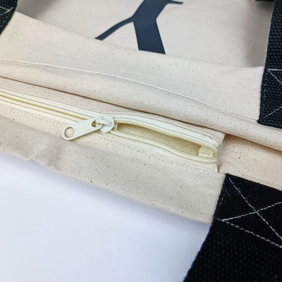 Stijlvolle ruime draagtas met binnenzak en ritssluiting, katoenen tas ...