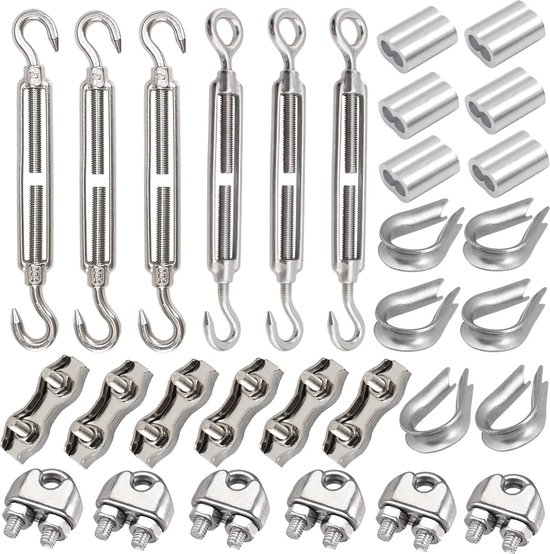 30 stuks spanschroeven, M5 draadspannerset, met roestvrijstalen ...