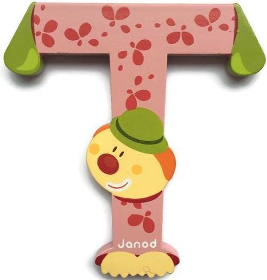 Janod Clown Letter - letter T - Roze | bol
