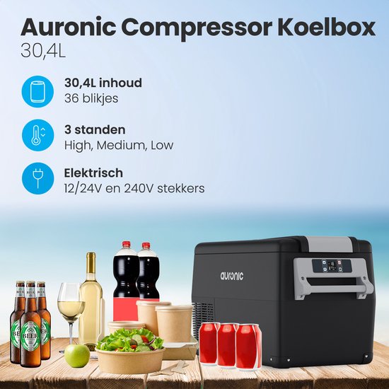 Auronic Compressor Koelbox Elektrisch 12V en 230 volt - Coolbox - Camping Koelkast - 5... | bol