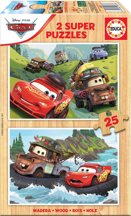 Educa - Puzzel CARS - Houten puzzel - 2 x 25 stukjes - legpuzzel voor ...