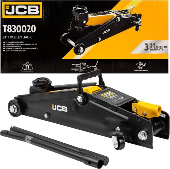 JCB Hydraulische 3 Ton Auto Krik - Garage Krik - Laag Profiel | bol