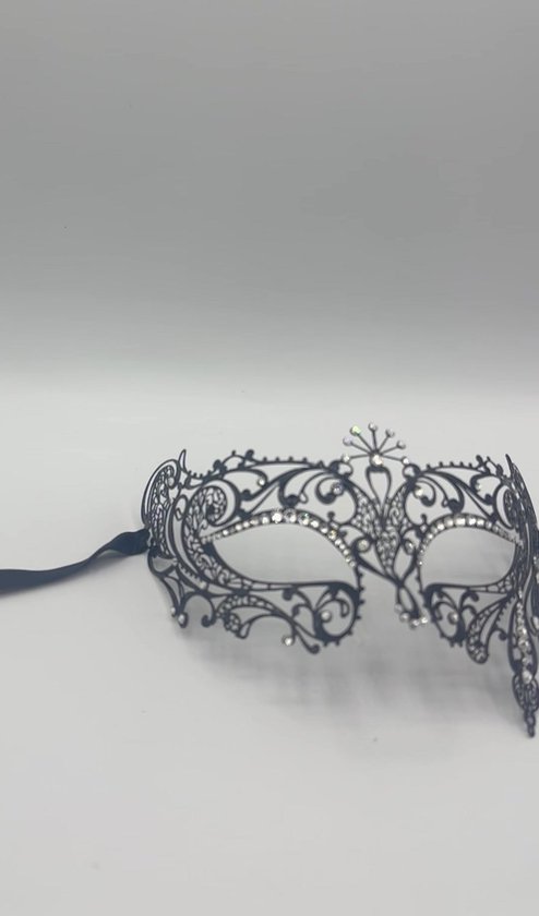 Venetiaans Masker voor vrouwen - elegant zwart metalen gala masker met ...