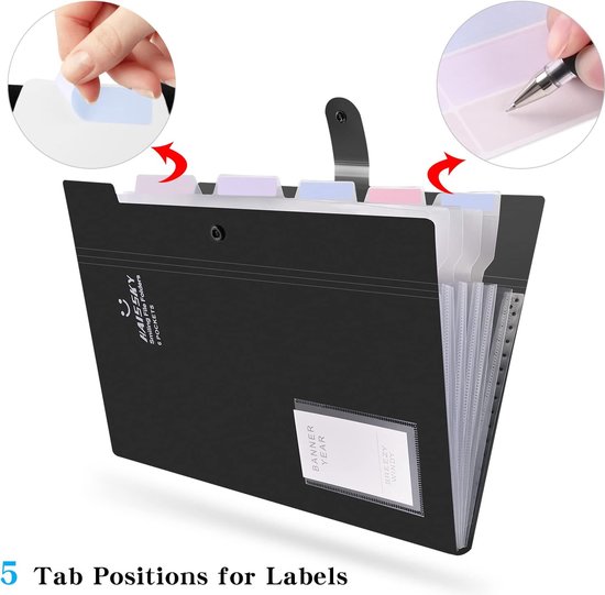 A4-map met vouwvakken, opbergmap, A4, papier, map, kunststof, A4 ...