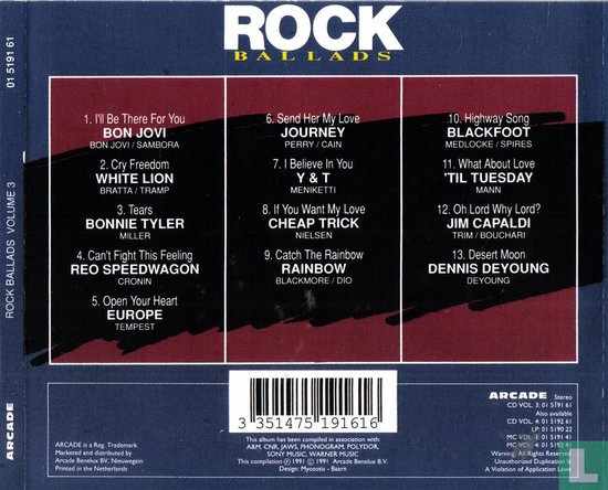 Rock Ballads - Volume 3, Various | Muziek | bol