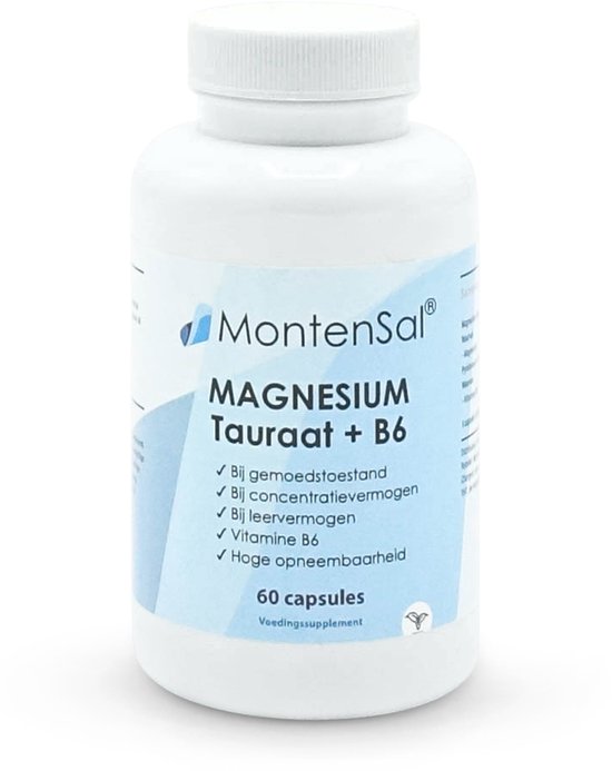 MontenSal - Magnesium Tauraat - Vitamine B6 - 60 Capsules - Vegan | bol