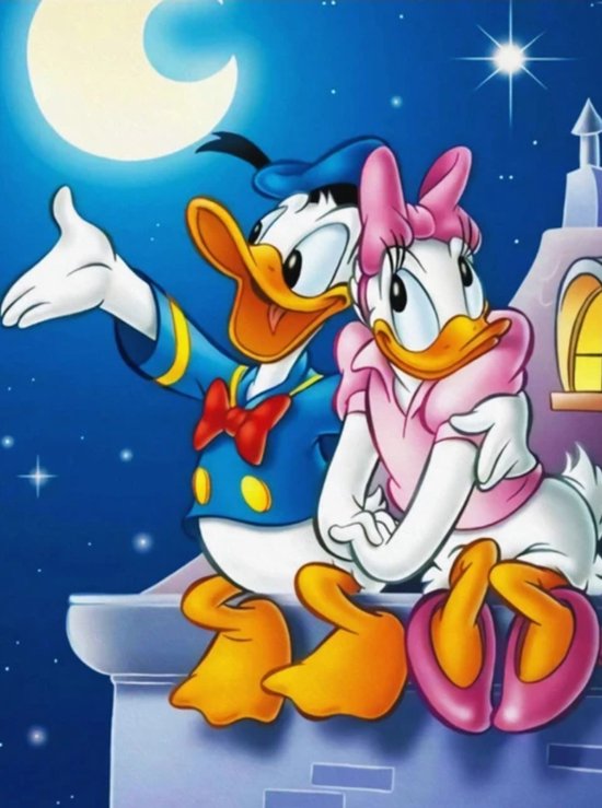 Diamond painting Disney Donald en Katrien Duck 30x40 ronde steentjes | bol