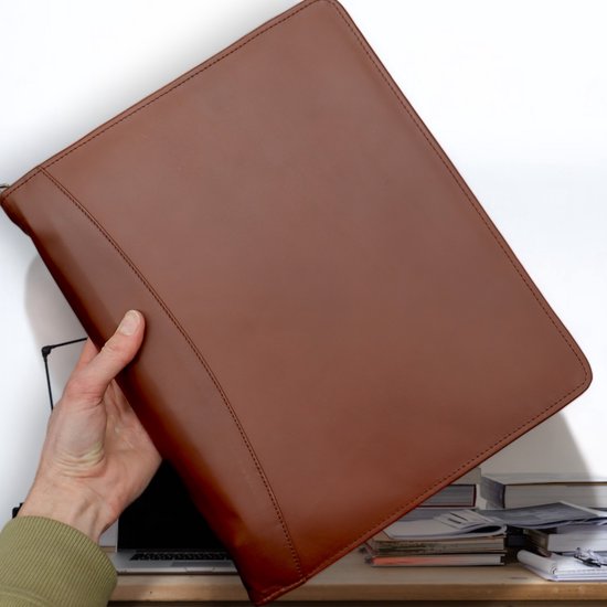 Leren Schrijfmap A4 - Conferentiemap - Documentenmap a4- Tablethoes ...