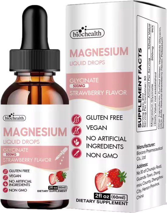 Magnesium Glycinate - Glycinaat- Betere Absorptie - 100% natuurlijk ...