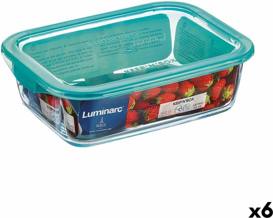Rechthoekige lunchbox met deksel Luminarc Keep'n Lagon 12 x 8,5 x 5,4 ...
