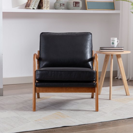 Houten Frame Fauteuil - Moderne Accent Stoel - Lounge Stoel voor ...