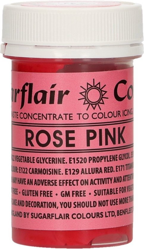Sugarflair Paste Colours Voedingskleurstof Pasta - Roze Roos - 25g | bol