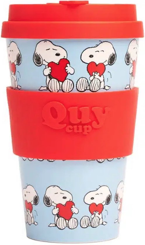 Quy Cup 400ml Ecologische Reis Beker - Peanuts Snoopy "Love" - BPA Vrij ...