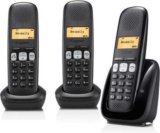 Gigaset A250 - Trio DECT telefoon - Zwart | bol