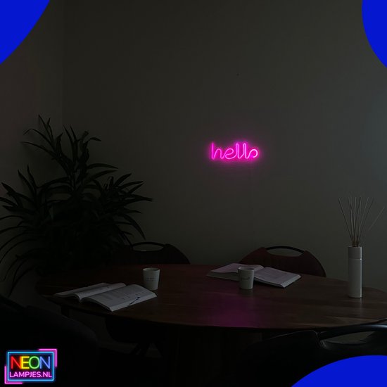 Neon Lamp - Hello Roze - USB of Batterijen - Neon Verlichting - Neon ...