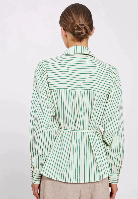 Linna shirt bright green stripe- NORR | bol