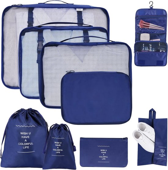 Koffer-organizerset, 9-delig, pakkubussen voor koffer, vakantie en ...