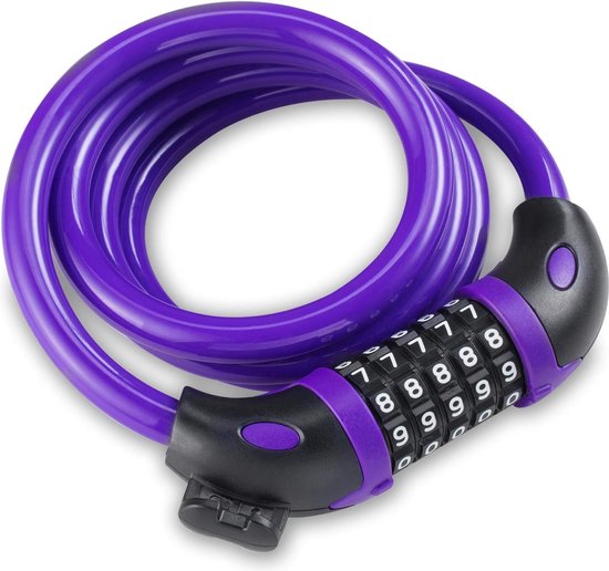 Fietsslot met 5-cijferige code, 1,2 m, cijferslot voor fiets ...