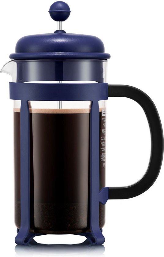 Bodum | Java French Press Cafetière | Kunststof | 8 kops | Midnight Blue | 1L | bol