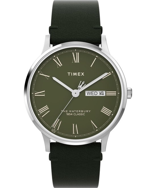 Timex Classic TW2W50500 Horloge - Leer - Groen - Ø 40 mm | bol