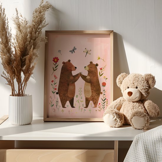 No Filter kinderkamer poster - Beren met bloemen - Dieren posters ...