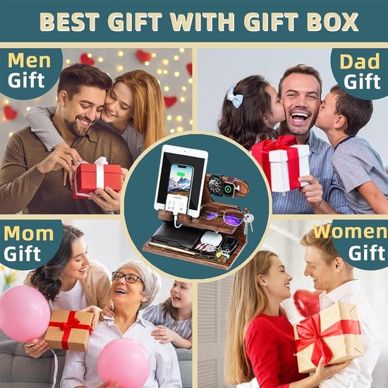 Docking station hout bureau organizer - Cadeau voor mannen en vrouwen ...